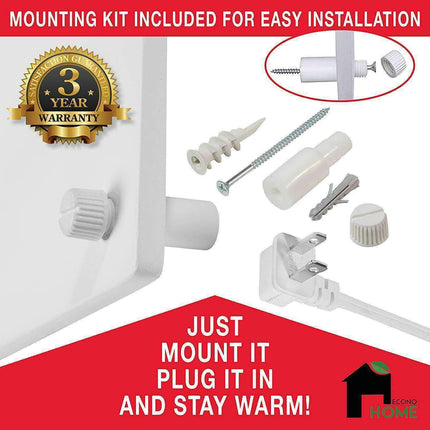 EconoHome - Wall Mount Space Heater Panel - 400 Watt Convector Heater