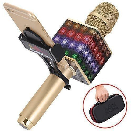 Wireless Bluetooth Karaoke Microphone with Speaker and LED lights (H8