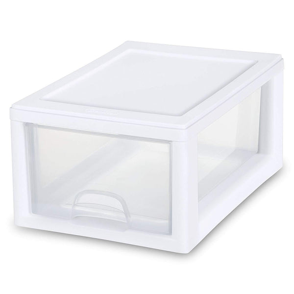 Sterilite 20518006 6 Quart/5.7 Liter Stacking Drawer, White Frame with