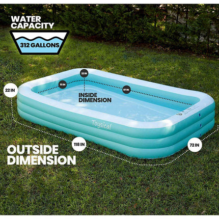 Toysical - Inflatable 118 x 72 x 22” Swimming Pool