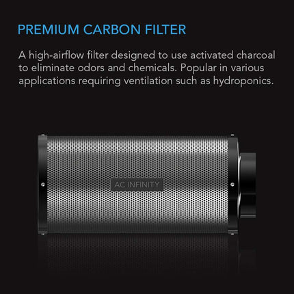 AC Infinity - Duct Carbon Filter, Australian Charcoal, 6-Inch